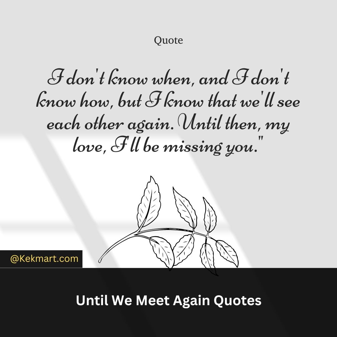 Until We Meet Again Quotes: Heartfelt Quotes For Saying Goodbye - Kekmart
